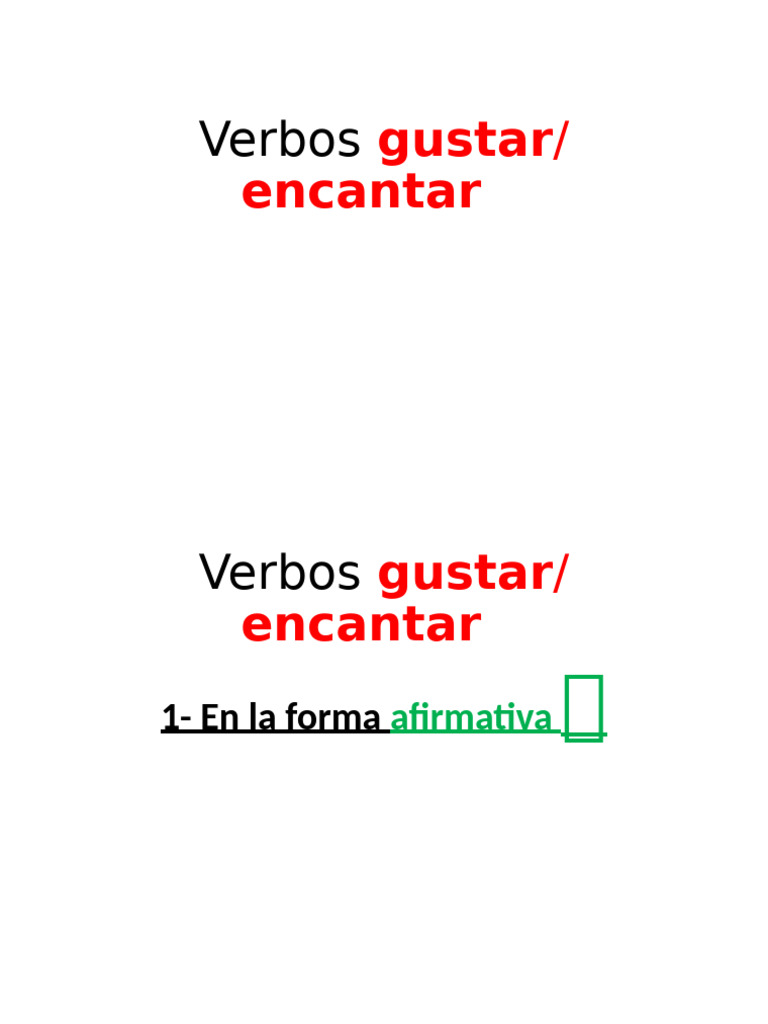 Verbos Gustar | PDF | Verbo | Plural