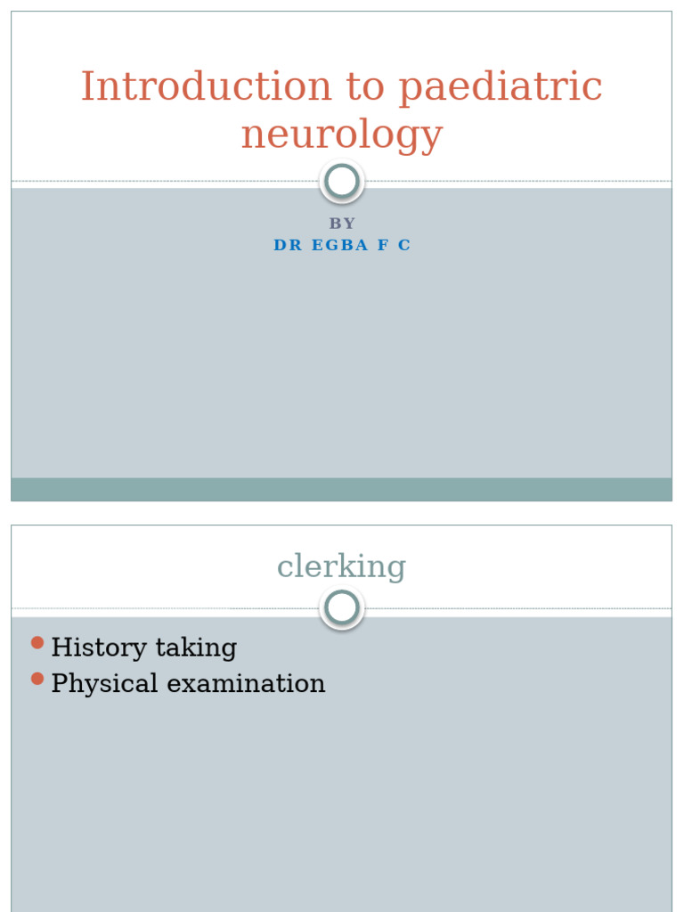 Pediatric Neurology Examination Guide | PDF | Human Diseases And ...