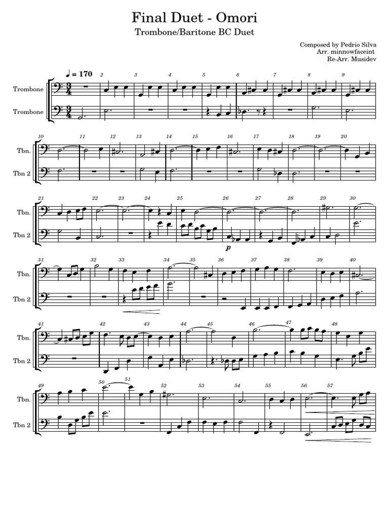 Omori Final Duet Pedro Silva TromboneBaritone BC Duet | PDF