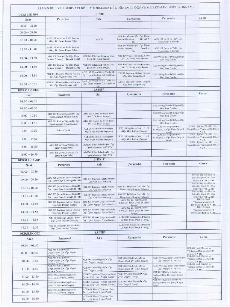 Ders Programi | PDF