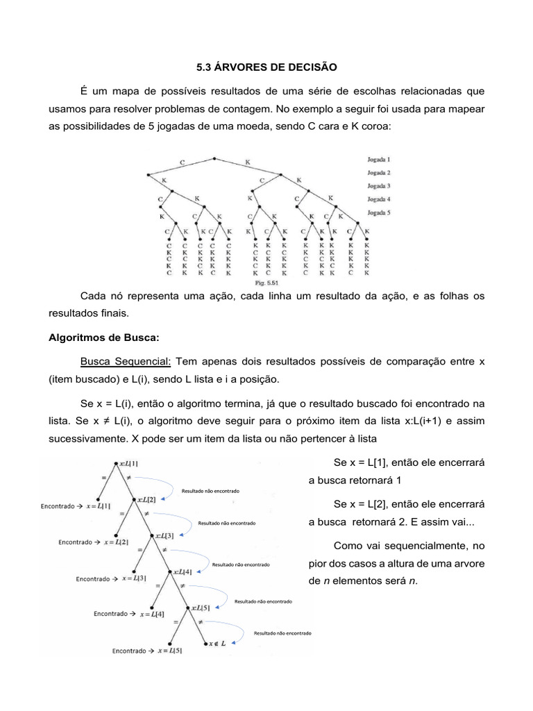5,3 - Arvores de decisao - teoria | PDF | Algoritmos e estruturas de ...