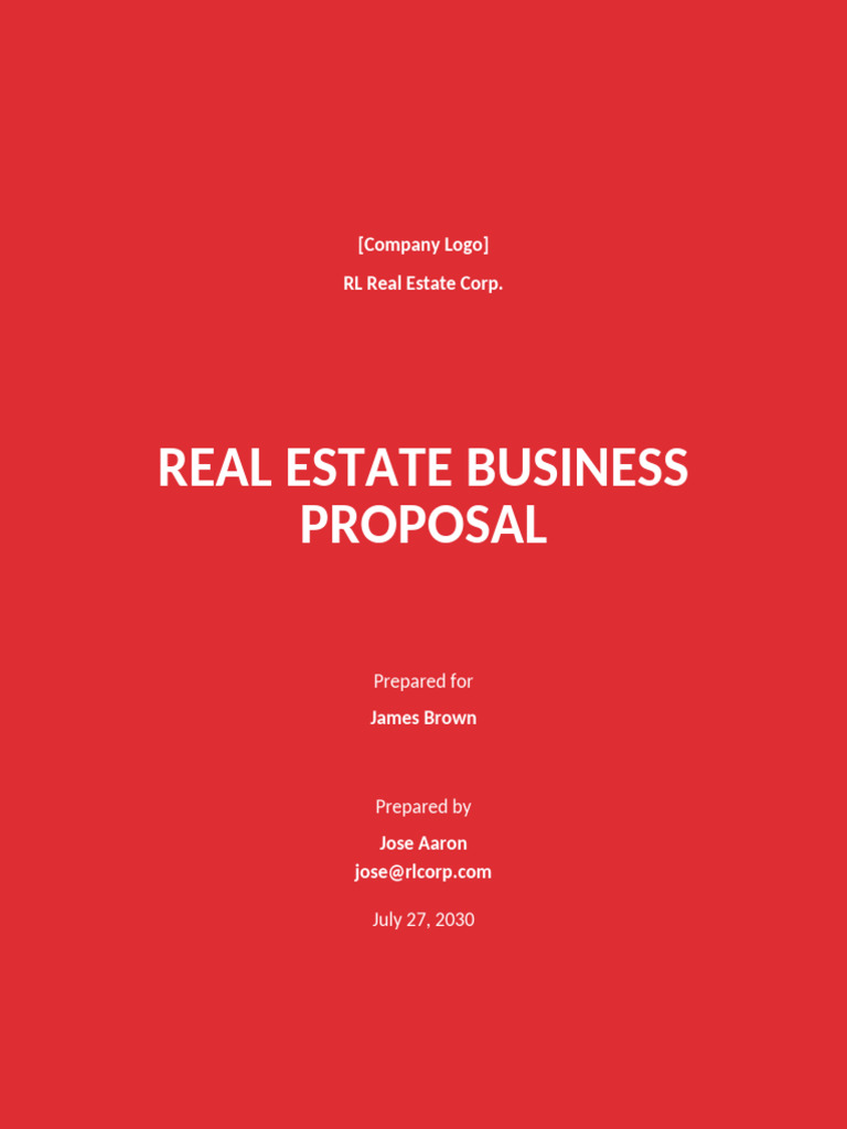 Free Real Estate Business Proposal Template | PDF