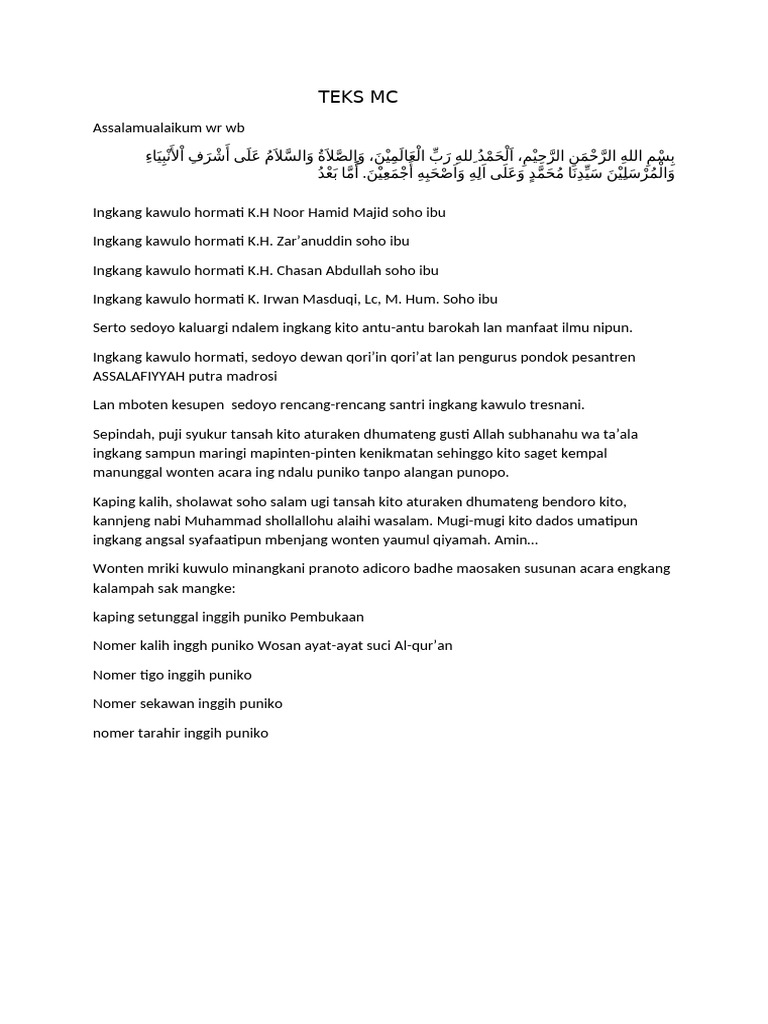 Teks MC | PDF