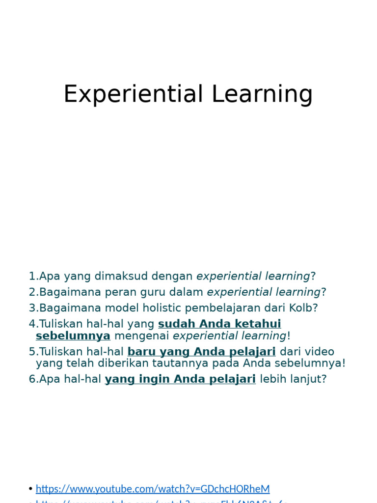 Experiential Learning | PDF | Learning | Cognitive Science