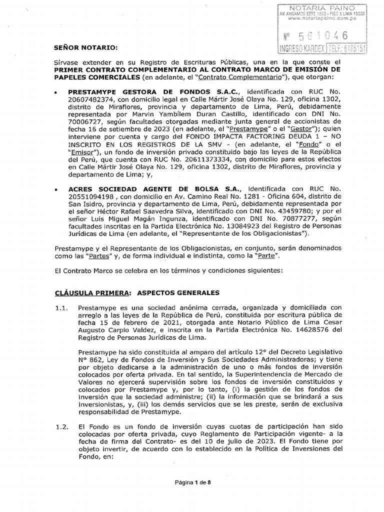 Contrato Complementario | PDF