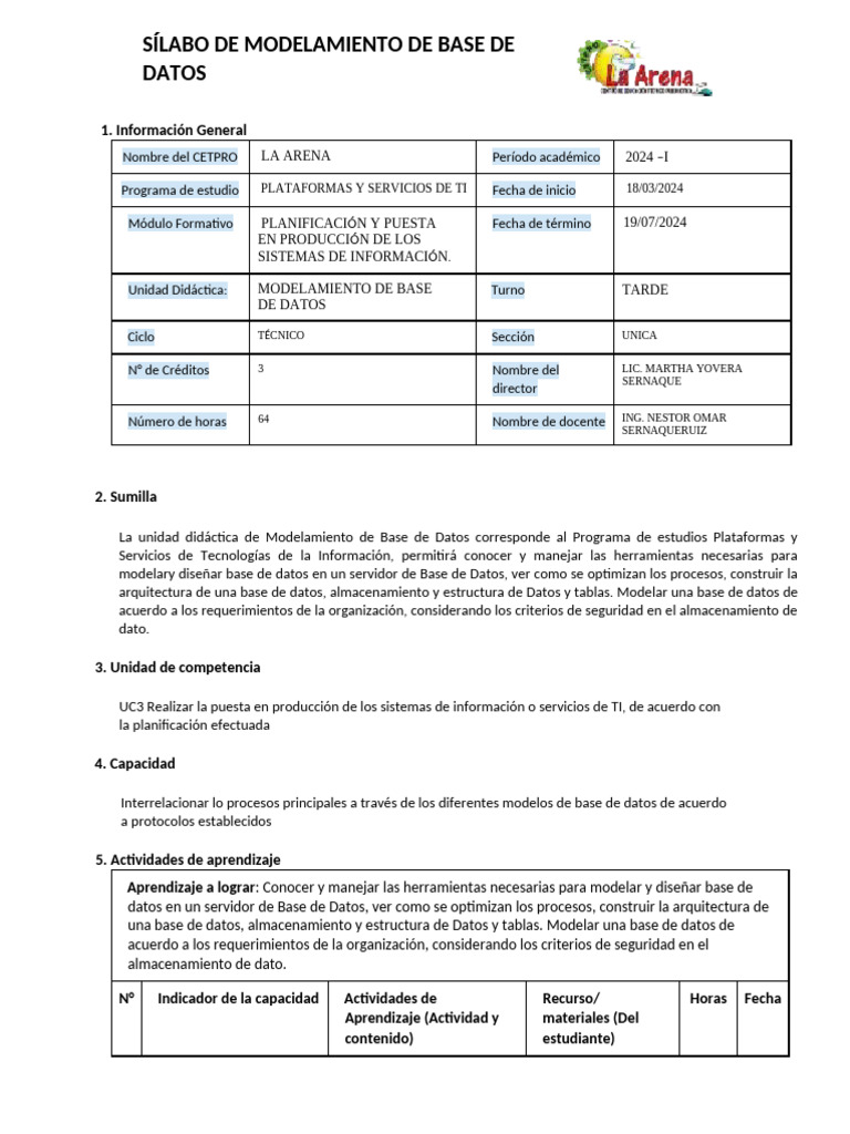 Modelamiento de Base de Datos | PDF | Bases de datos | Gestión de datos