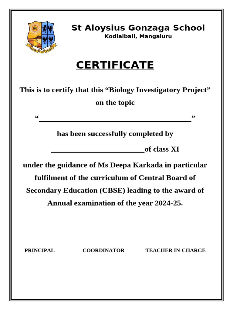 Bio - CERTIFICATE | PDF