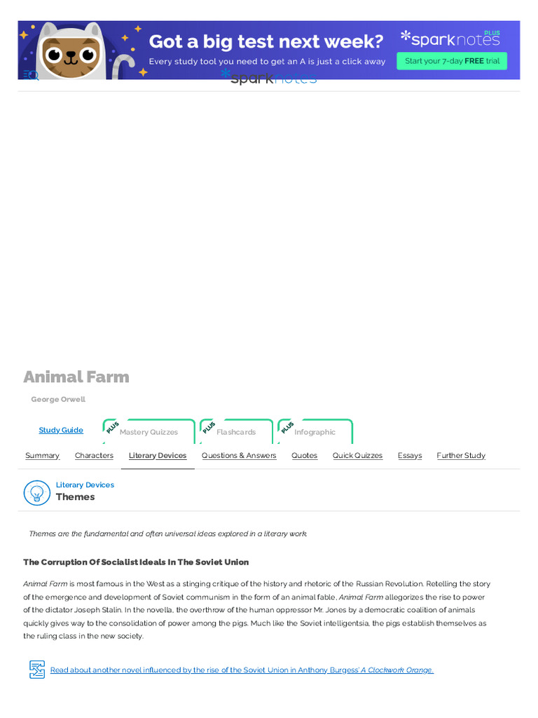 Animal Farm_ Themes _ SparkNotes | PDF