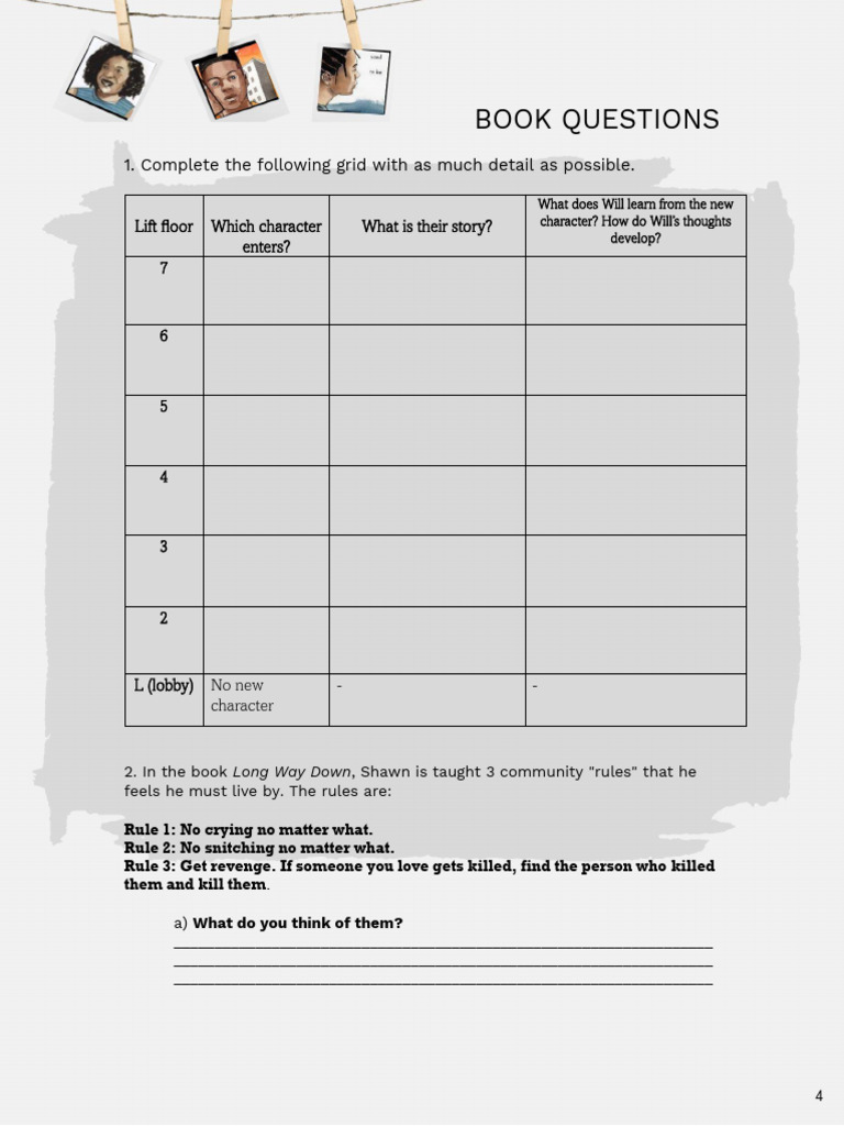Long Way Down Characters | PDF