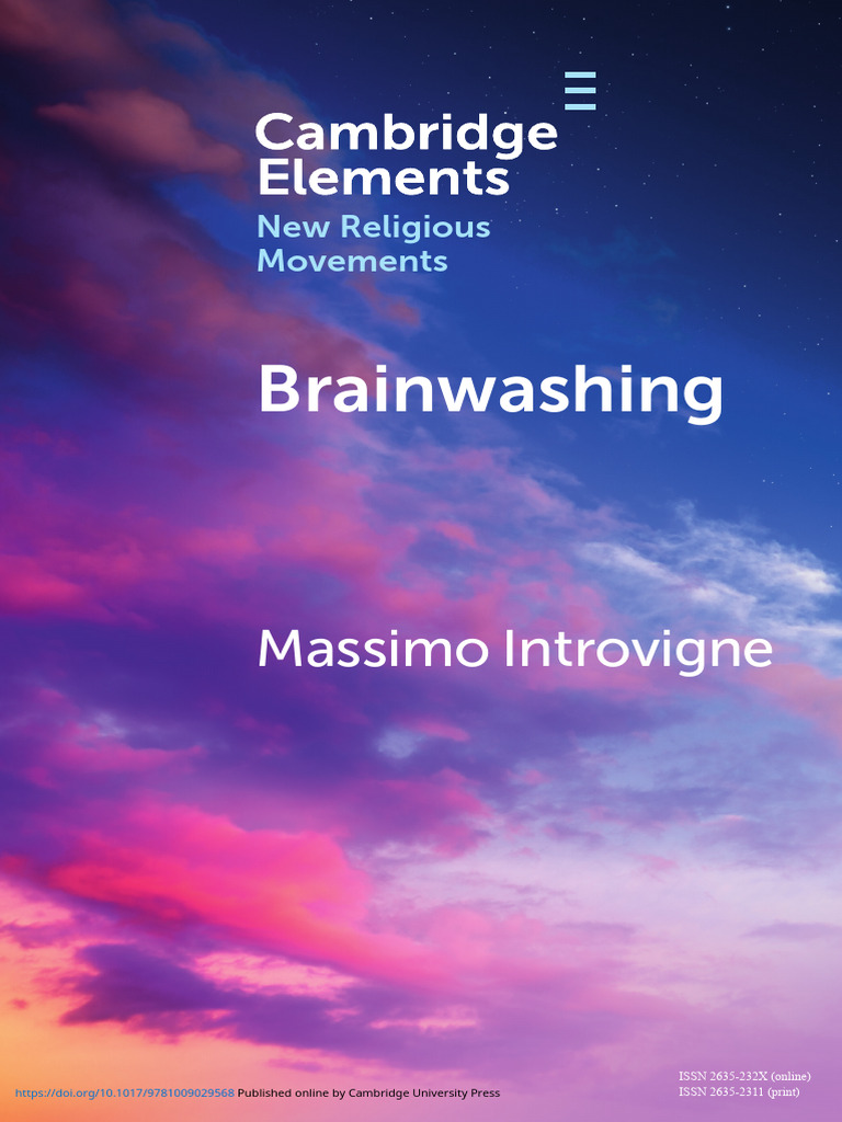 Massimo Introvigne - Brainwashing (Elements in New Religious Movements ...