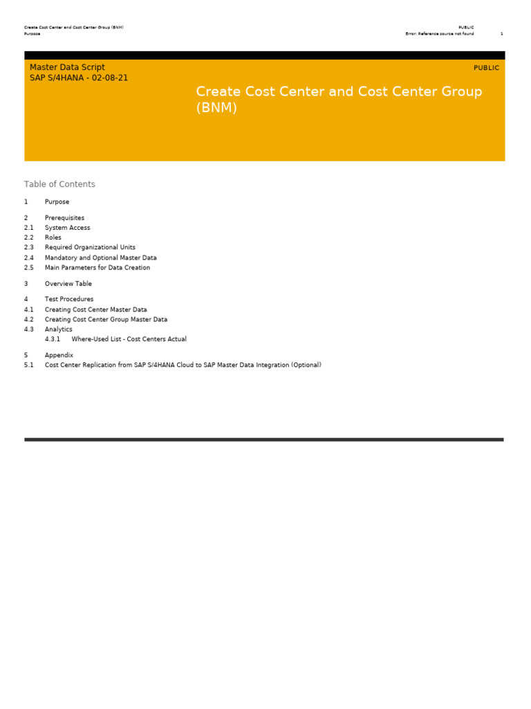 Create Cost Center & Group in SAP | PDF | System | Information Technology