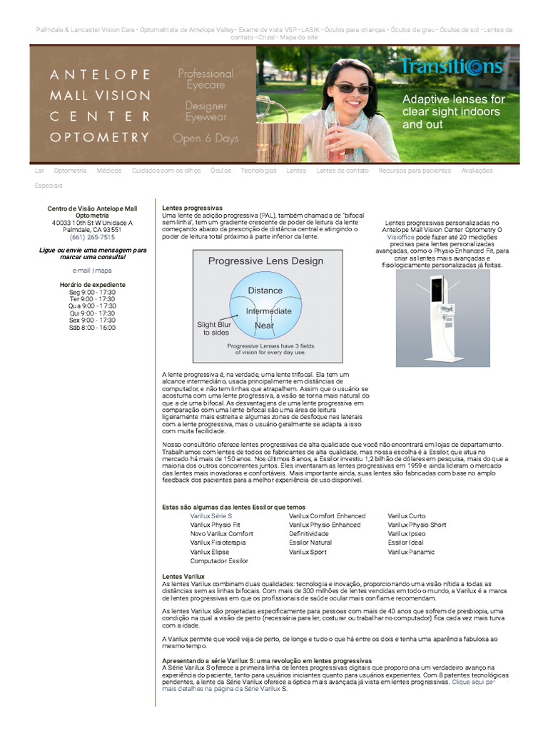 Lentes Progressivas para Óculos - Antelope Mall Vision Center Optometry ...
