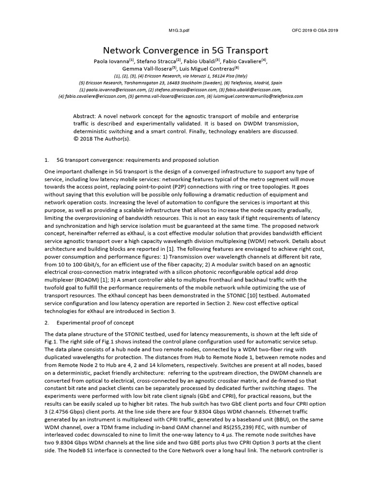 Network Convergence in 5G Transport | PDF | Wavelength Division ...