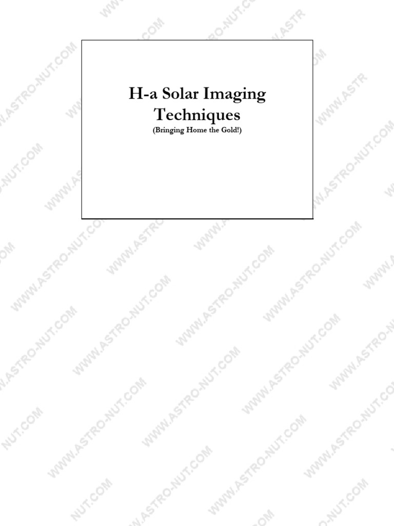 Solar H-alpha Imaging Techniques Guide | PDF | Rgb Color Model ...