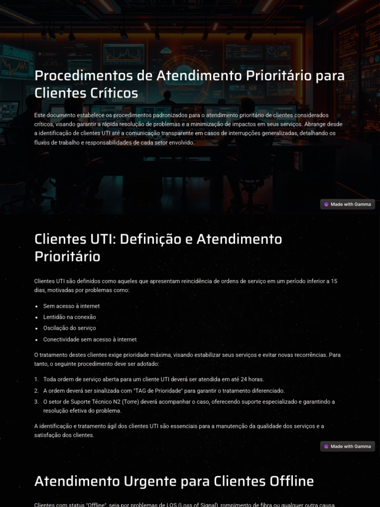 Procedimentos de Atendimento Prioritario para Clientes Criticos | PDF ...