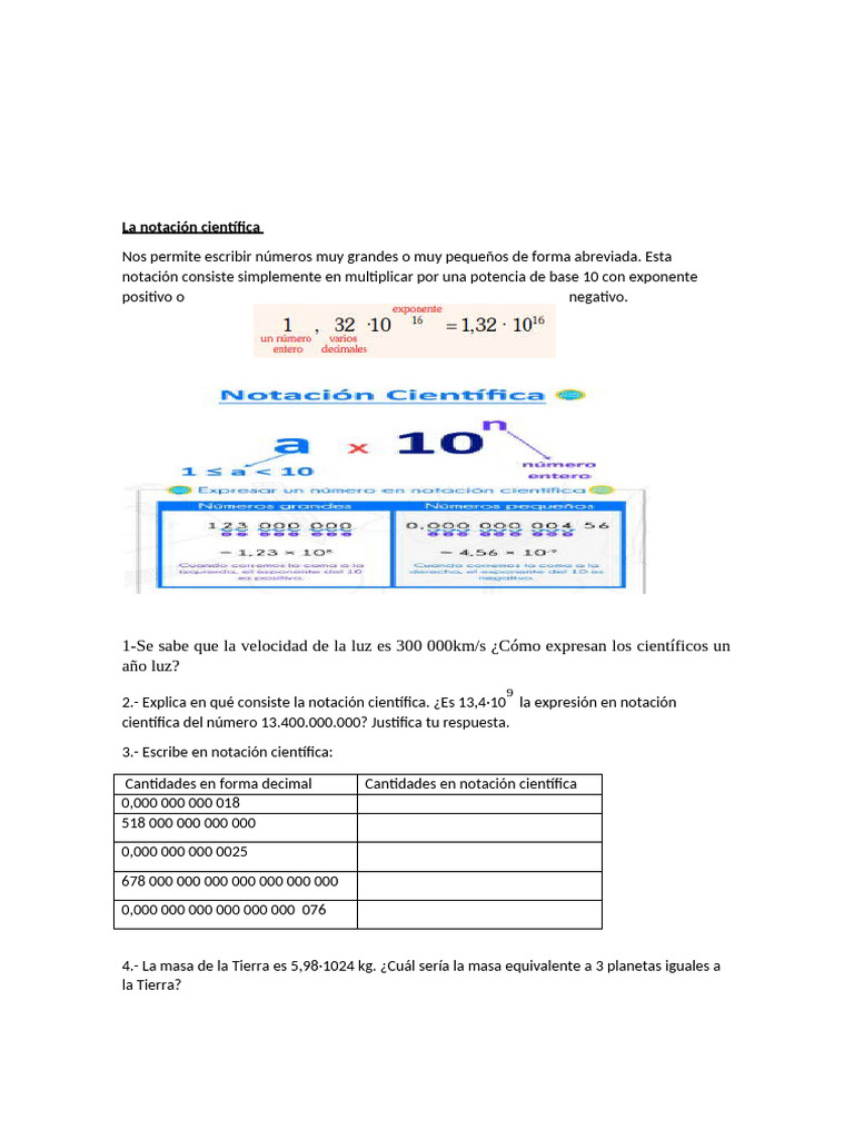 La Notación Científica | PDF