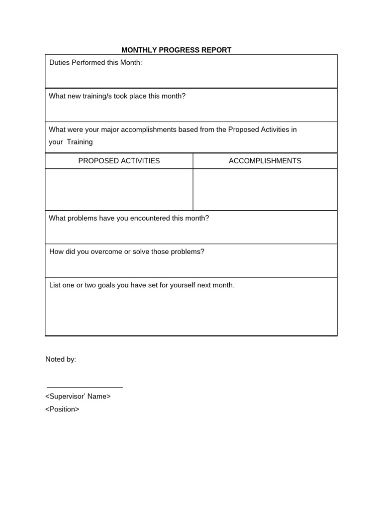 Monthly Progress Report | PDF