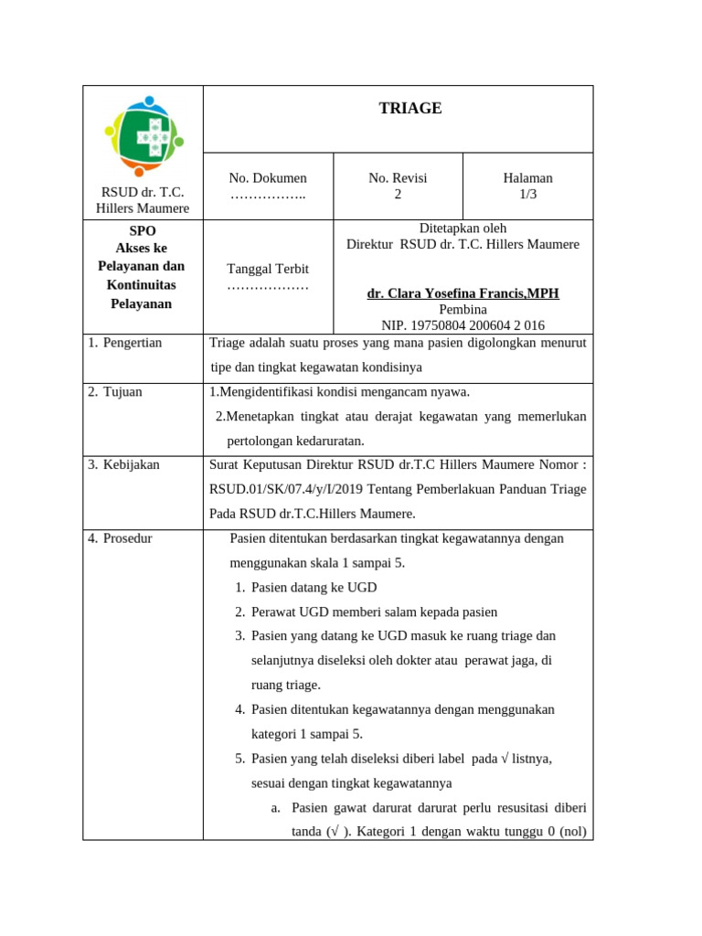 SPO triage ugd | PDF