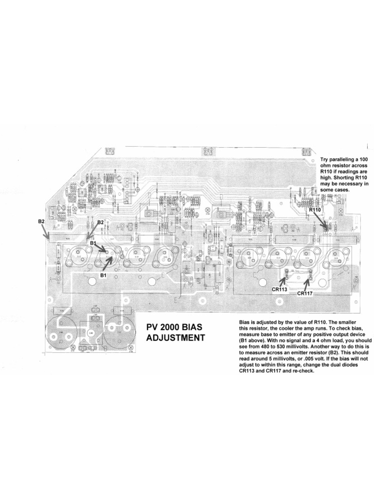 Peavey pv2000 Bias Adjustment | PDF