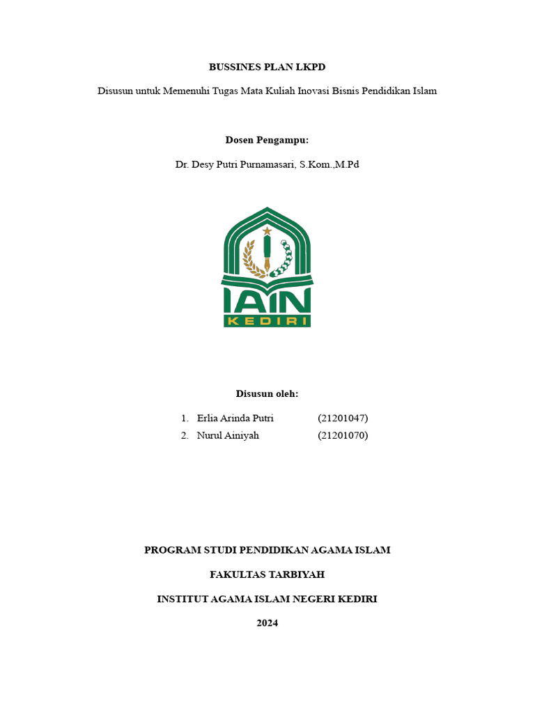 Contoh Bisnis Plan | PDF