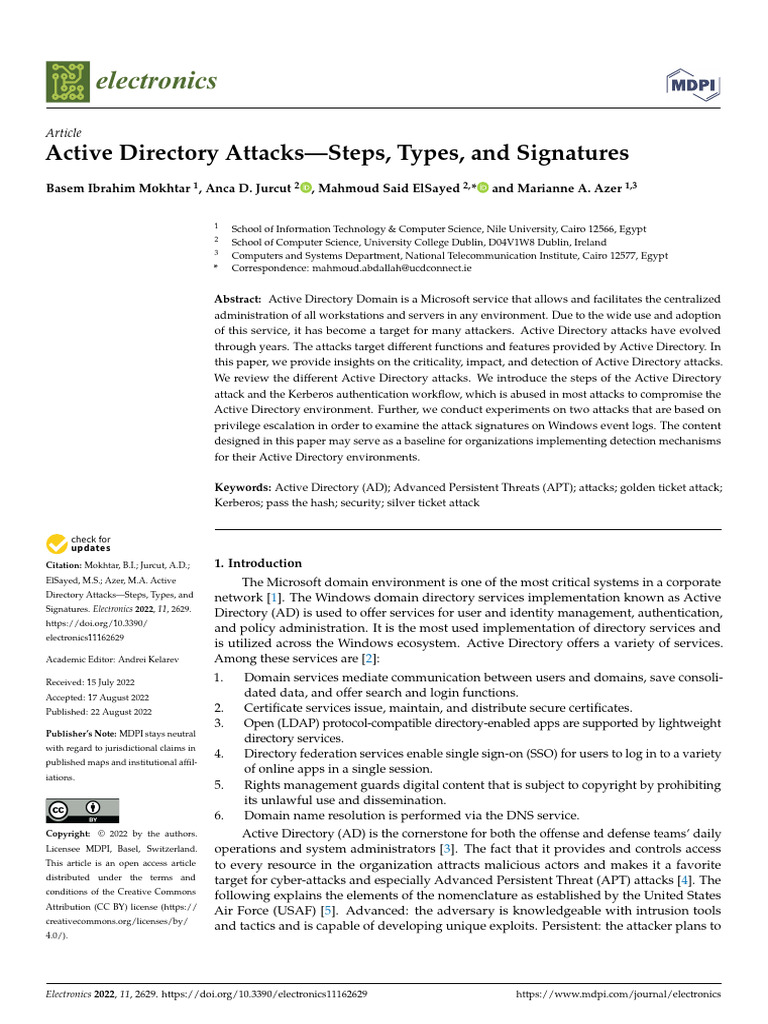 Active Directory Attacks-Steps Types and Signature | PDF | Malware ...