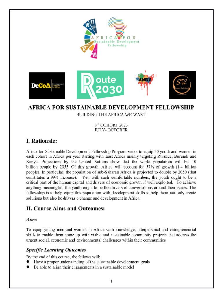 Africa For Sustainable Development (PARTNERS) | PDF