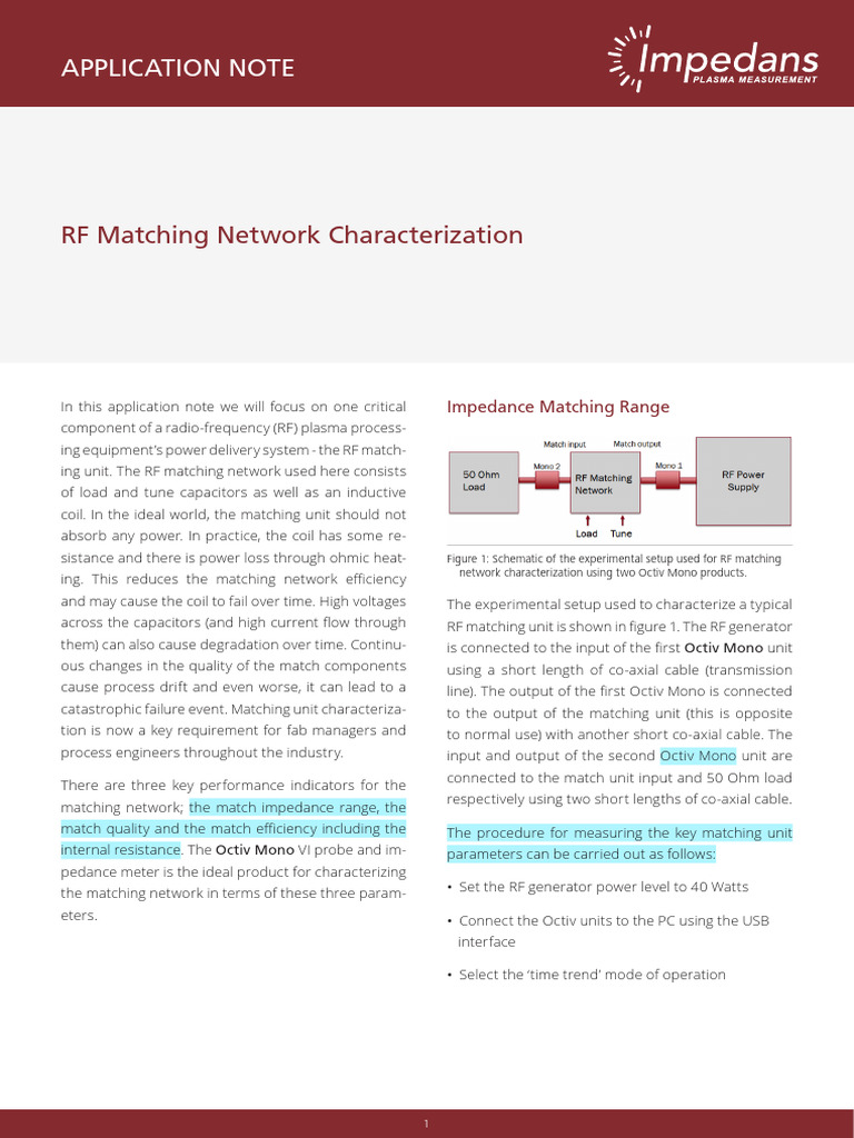 rf_matching_unit_characterization | PDF | Electrical Impedance | Inductor