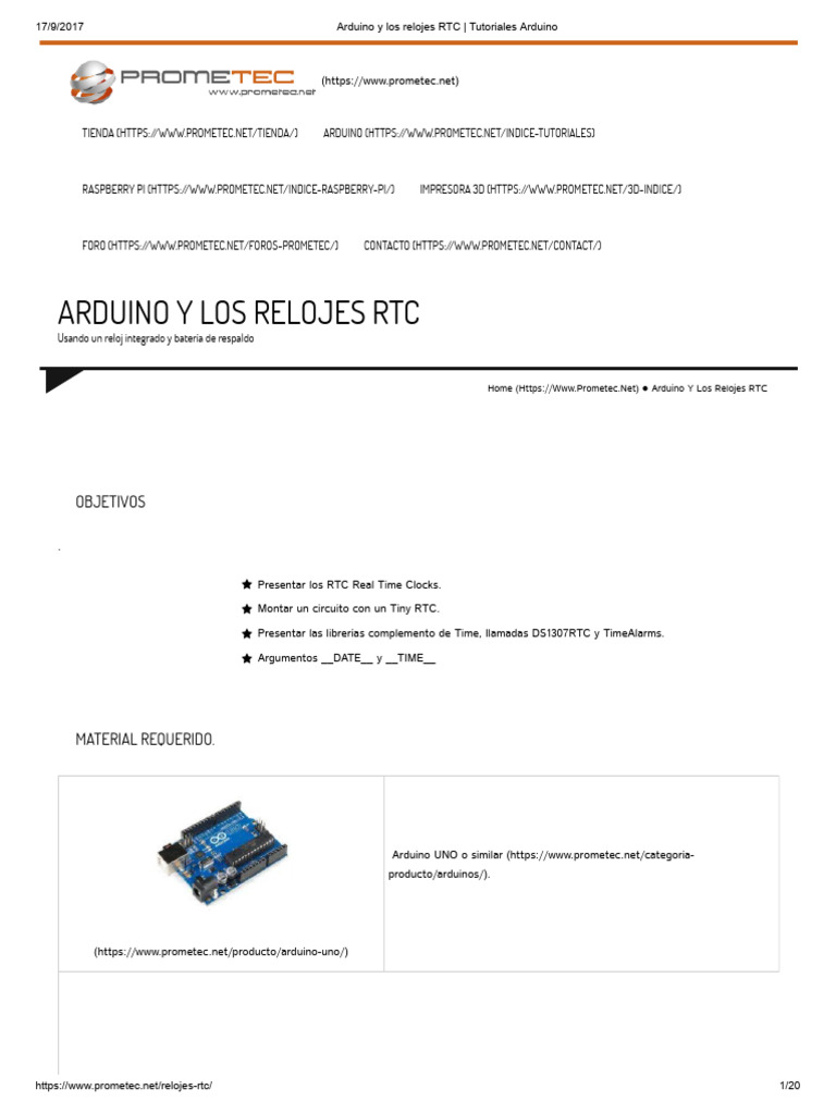 205 Arduino y los relojes RTC | PDF | Ingenieria Eléctrica | Ingeniería Informática