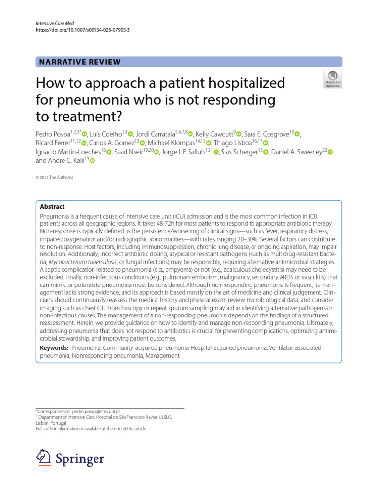 Managing Non-Responding Pneumonia | PDF | Pneumonia | Methicillin ...
