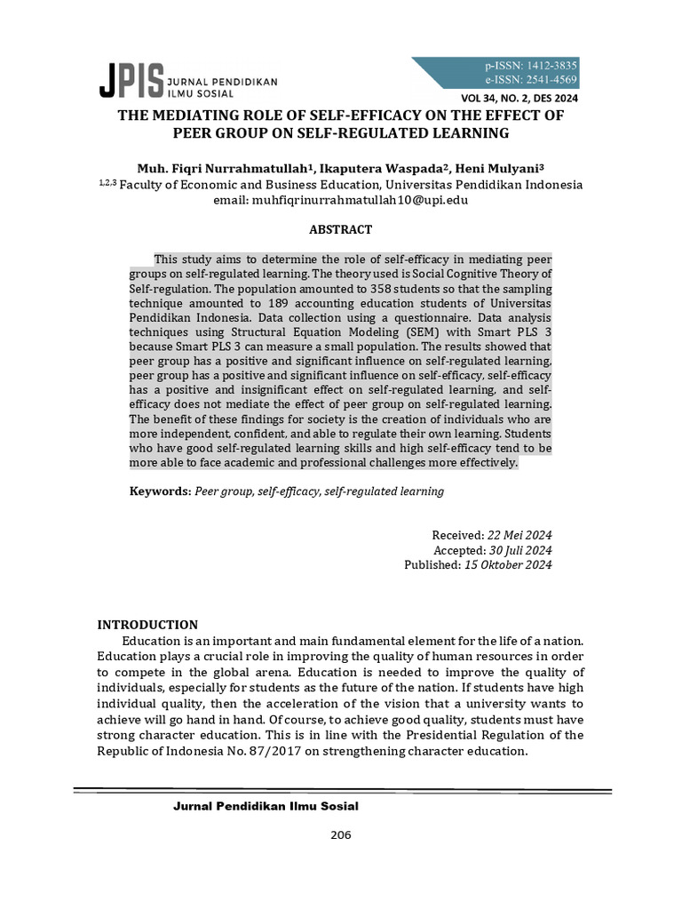3.+Nurrahmatullah +the+Mediating+Role+of+Self+Efficacy+on+the+Effect+of+Peer+Group+on+Self ...