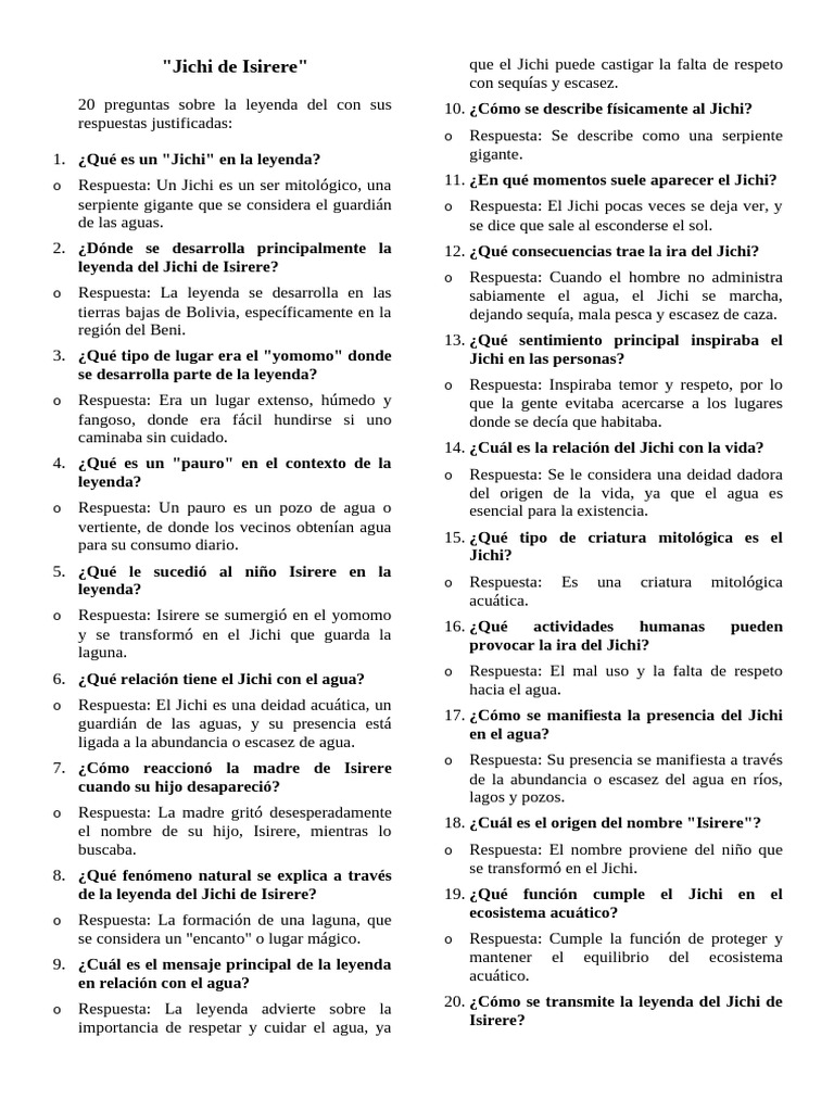 Leyenda del Jichi de Isirere | PDF | Agua