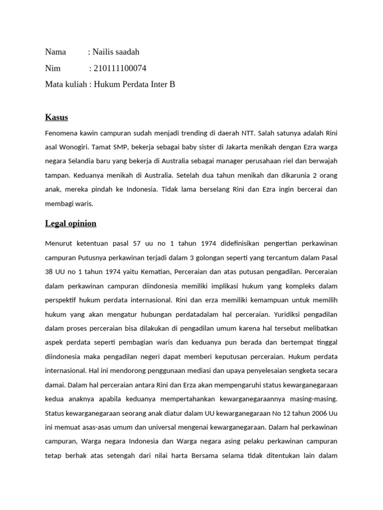 Uts Perdata Inter | PDF