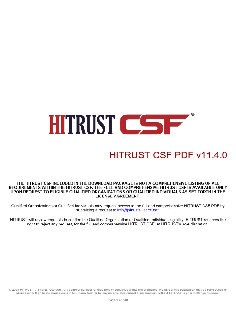 CSF PDF v11.4.0 | PDF | Information Security | Regulatory Compliance