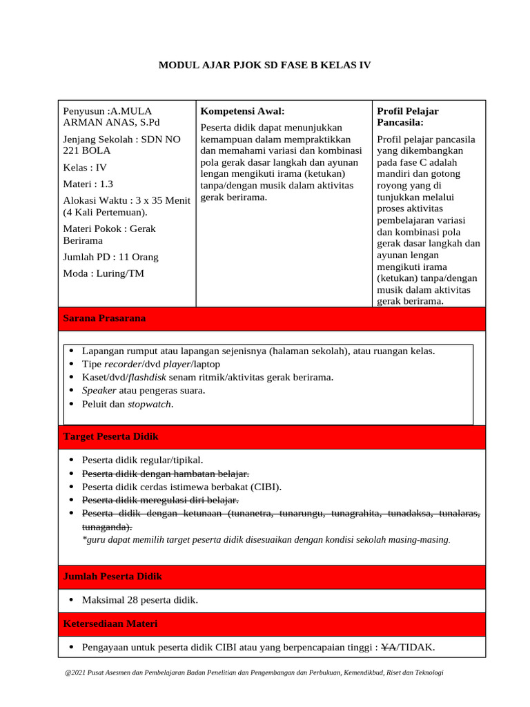 Modul BAB 5 - PJOK Kls 4 | PDF