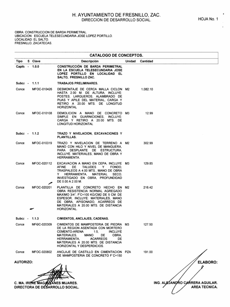 Catalogo de Conceptos MF DS Ir Fiii 40 19 | PDF