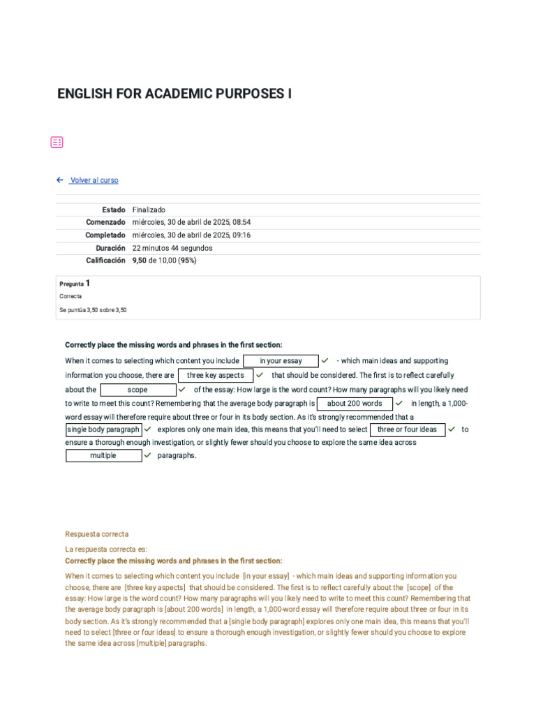 4. U1S4 How Do Writers Choose Essay Content__ Revisión Del Intento _ EVAUG | PDF | Essays ...