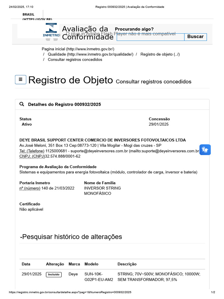 Inmetro Sun-10k-G02p1-Eu-Am2 | PDF | Informática