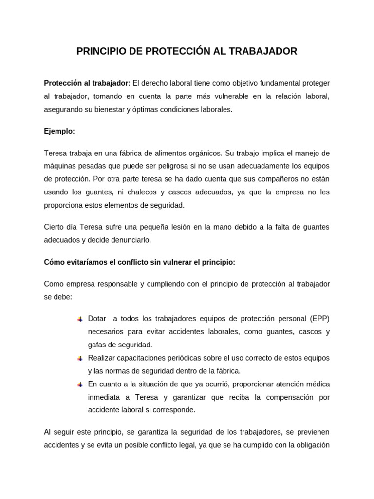 Principio de Protección Al Trabajador (2) | PDF