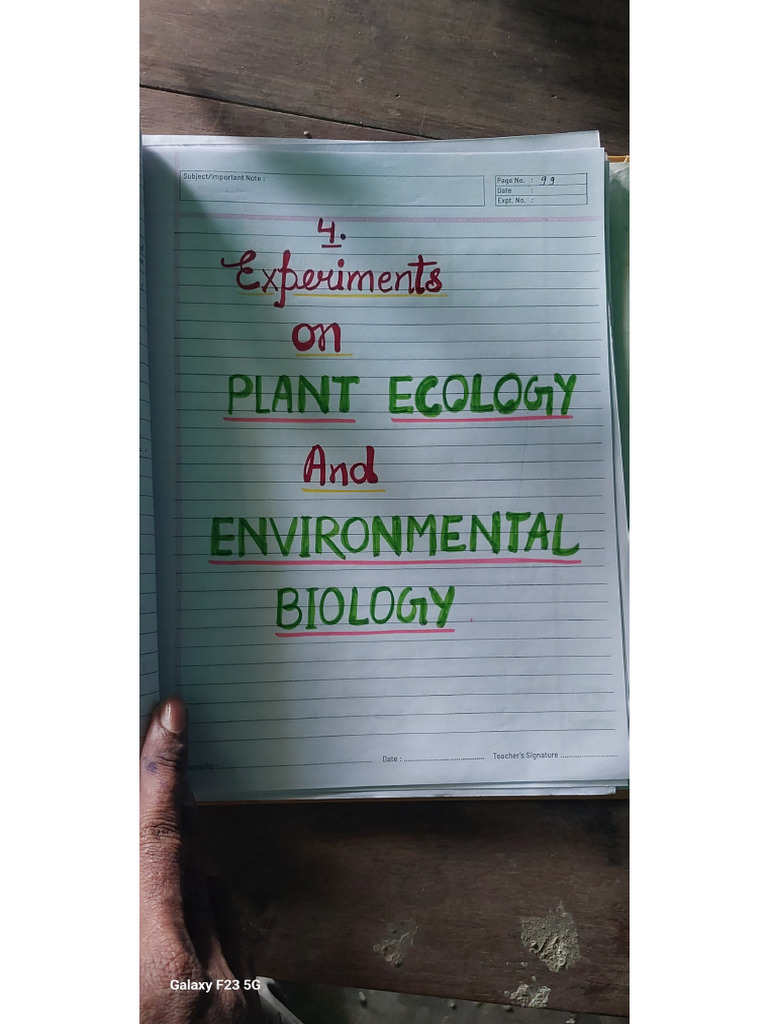Plant Ecology Practical Notes | PDF