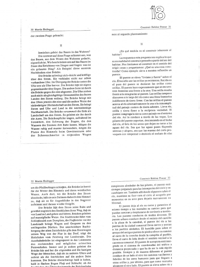 Construir Habitar Pensar. Heidegger | PDF
