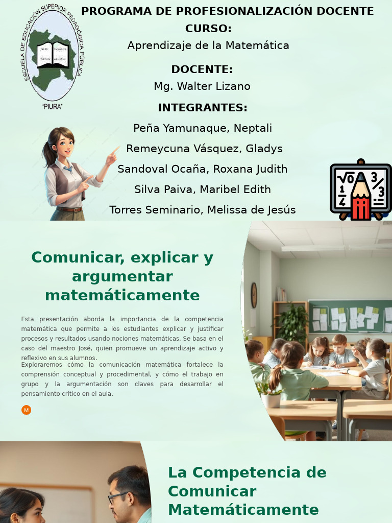 Comunicar Explicar y Argumentar Matematicamente | PDF | Plan de estudios | Aprendizaje