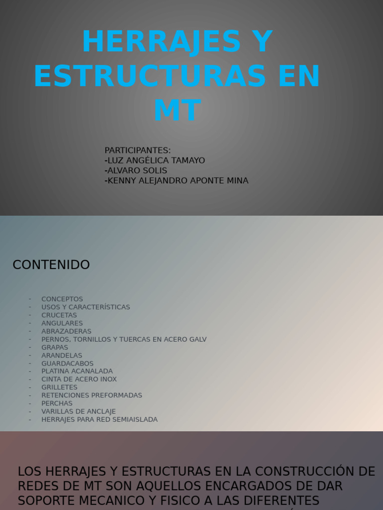 Herrajes y Estructuras en MT | PDF | Tornillo | Aislador (Electricidad)