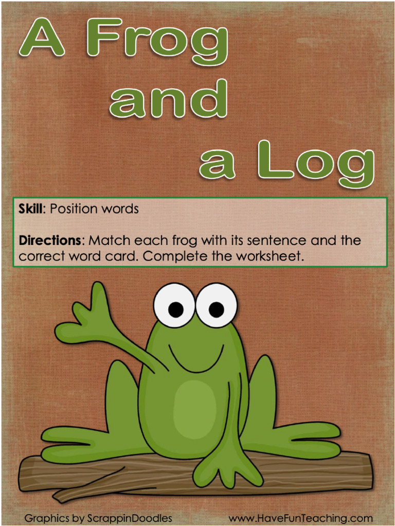 A Frog and A Log Position Words Activity | PDF
