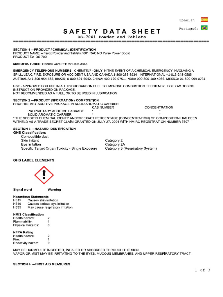 MSDS Safety Data Sheet | PDF