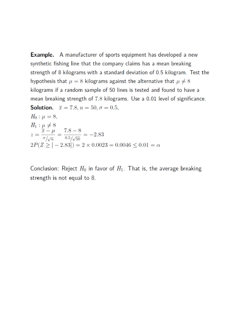 Z Test T Test Problem and Ans Key | PDF