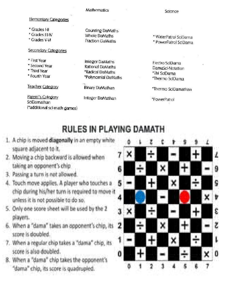 Damath Rules | PDF