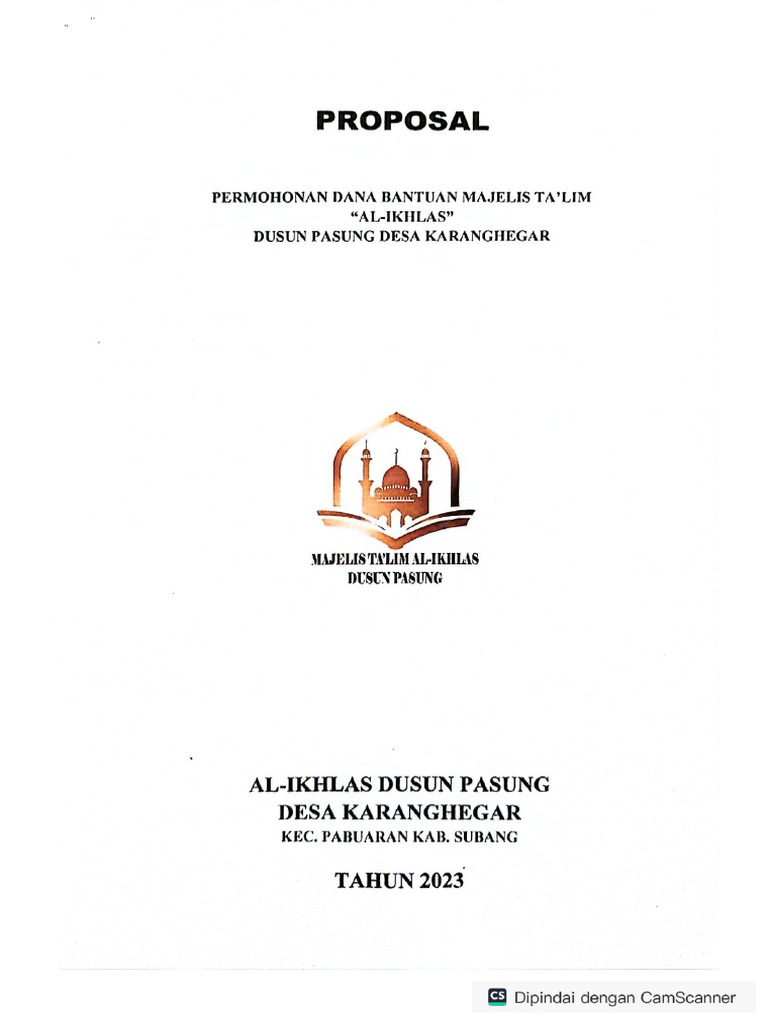 Proposal Majelis Ta'Lim Al-Ikhlas | PDF