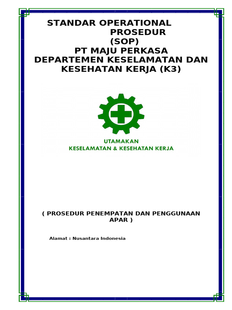 Kelompok 1 - SOP - APAR - Revisi | PDF