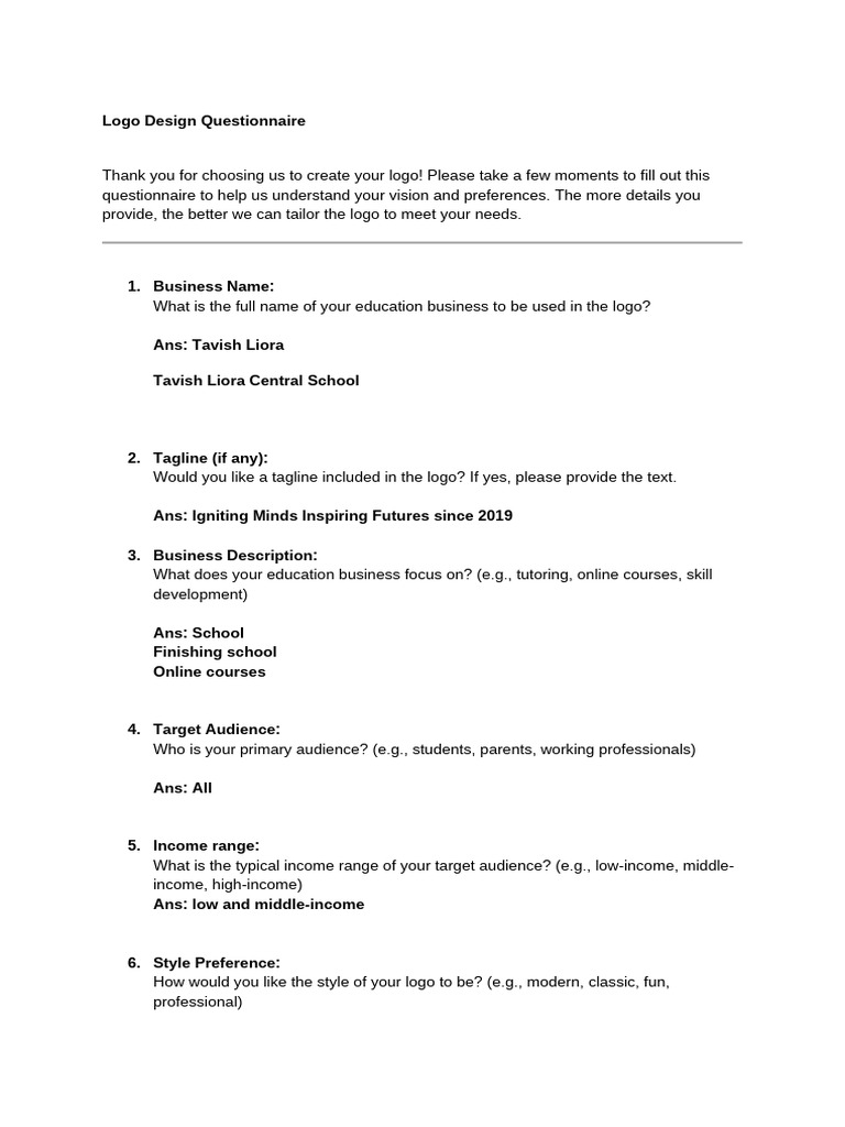 Branding - Questionnaire | PDF | Logos