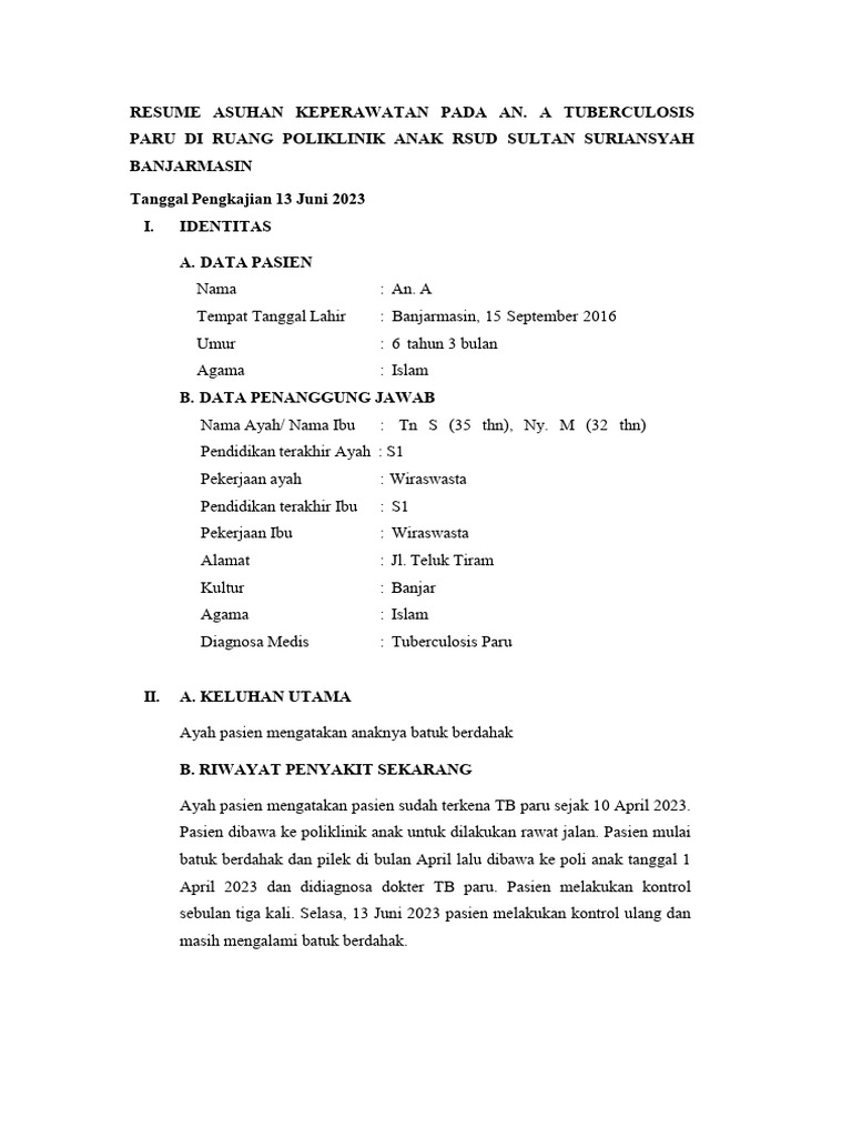 Asuhan Keperawatan Anak TB Paru | PDF